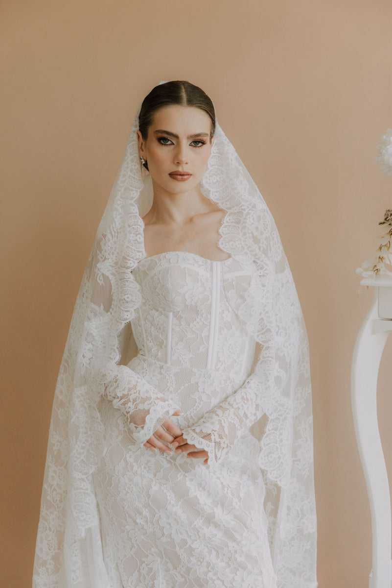 Velo de Novia Mantilla 29006 - AGUIAR NOVIAS – Aguiar